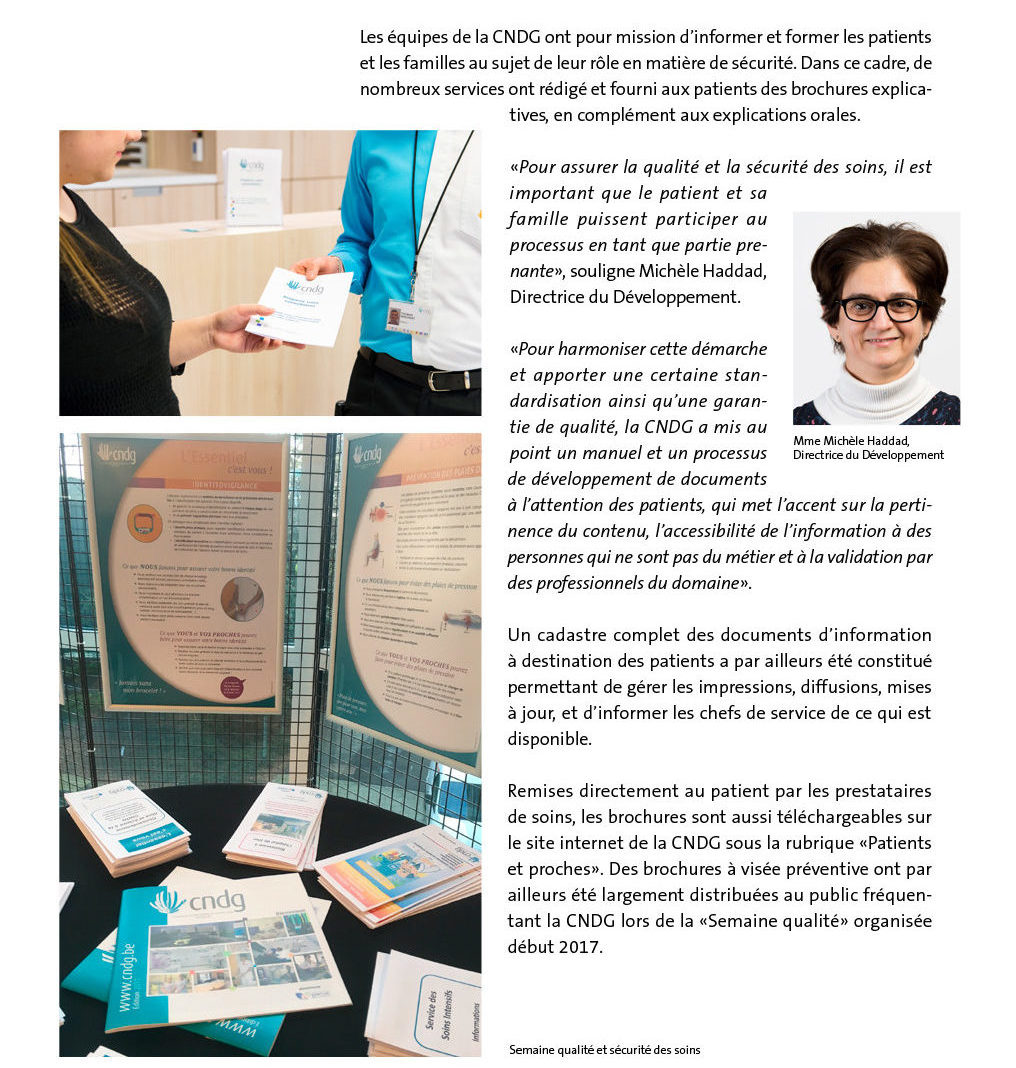 Communiquer pour impliquer les patients dans la sécurité des soins - Cndg